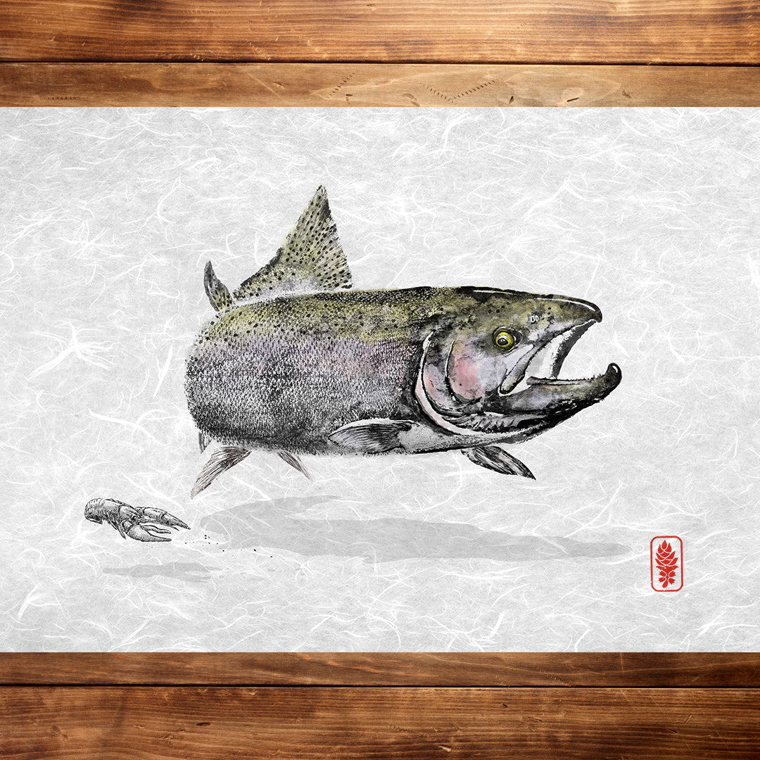 Steelhead & Crayfish – Pacific Gyotaku